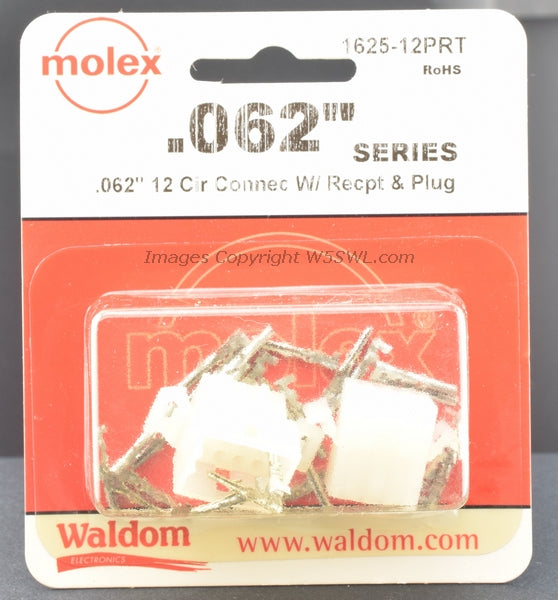 Molex Waldom 1625-12PRT 12 Circuit .062 Connectors Male Female Contact ...