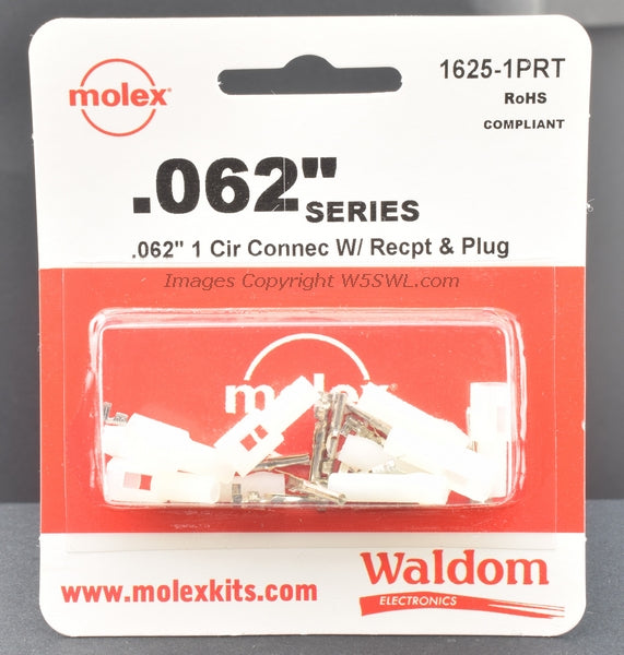 Molex Waldom 1625-1PRT 1 Circuit .062 Connectors Male Female Contacts ...