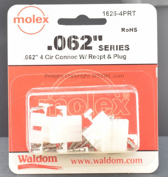 Molex Waldom 1625-4PRT 4 Circuit .062 Connectors Male Female Contacts ...