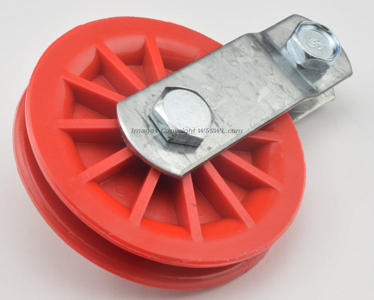 3-1/2" Pulley Fiberglass Reinforced Nylon Sheave Metal Strap Bolt 300L ...