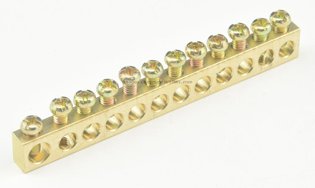 Handy Ham Shack Rig or Antenna Ground Bar - Power Bus - 12 Terminal Po ...
