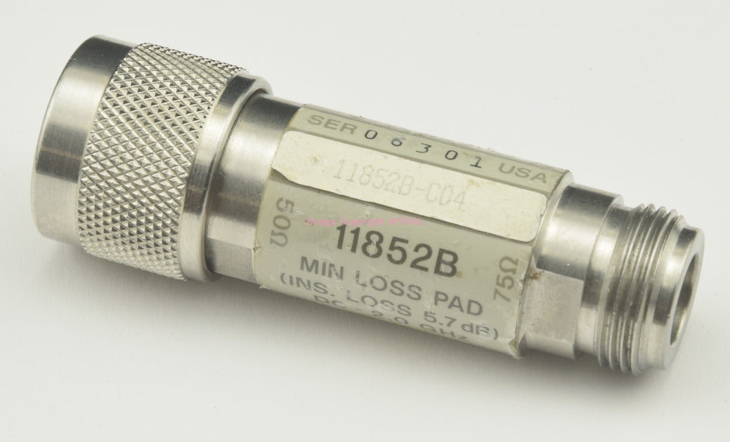 Hewlett Packard HP 11852B Min Loss Pad 75 Ohm to 50 Ohm N Male to N Fe ...