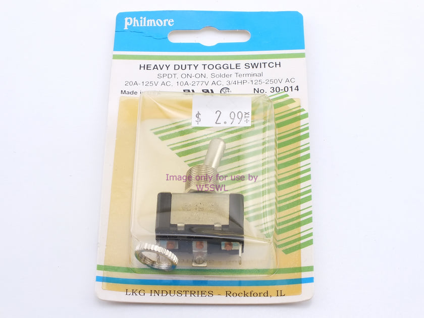 Philmore 30-014 HD Toggle Switch SPDT On-ON 20A 125VAC Solder (bin12 ...