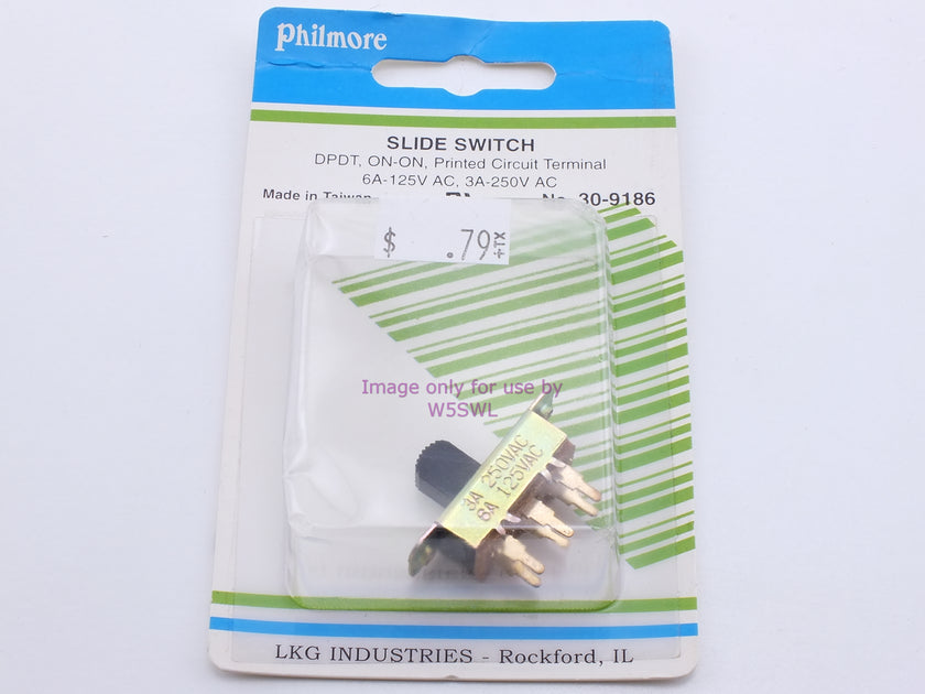 Philmore 30-9186 Slide Switch DPDT On-On Printed Circuit 6A-125VAC ...