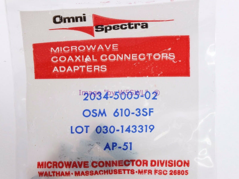 Omni Spectra 2034-5005-02 Bulkhead Feed Through | Dave's Hobby Shop by ...