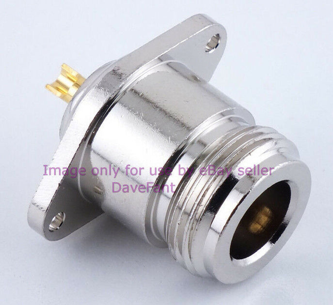 N Female Coax Connector Chassis Mount 2-Hole | Dave's Hobby Shop by W5SWL