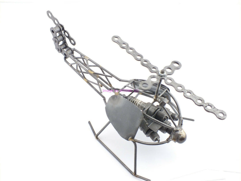 Metal Wire Frame Helicopter Collectible Adjustable Position Blades (bi ...