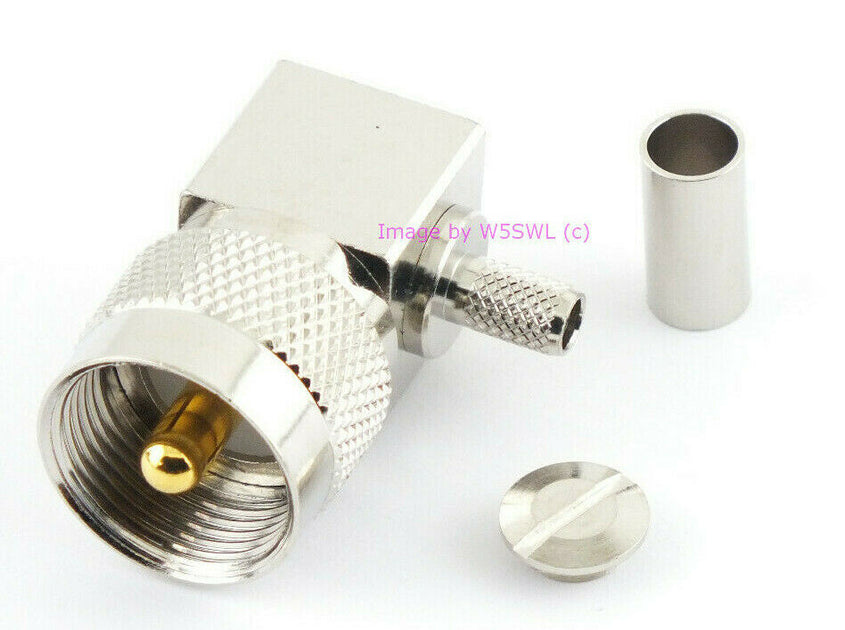 W5SWL Brand UHF Male PL-259 Right Angle Coax Connector RG-58 LMR-195 ...