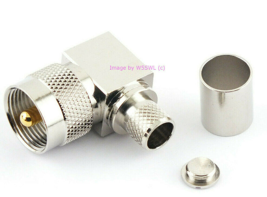 W5SWL Brand UHF Male PL-259 Right Angle Coax Connector RG-8 LMR-400 ...
