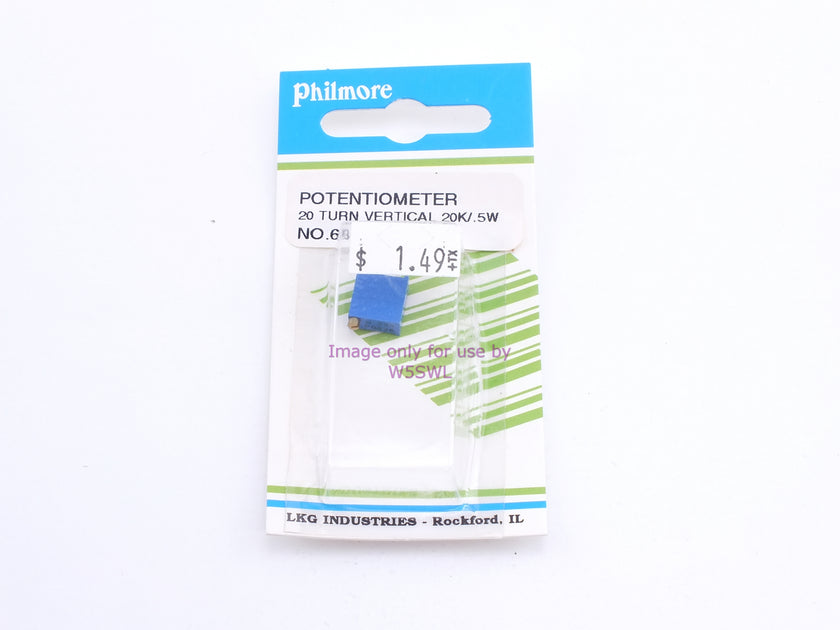 Philmore 68-203 Potentiometer 20 Turn Vertical-20K/.5W (bin63) | Dave's ...