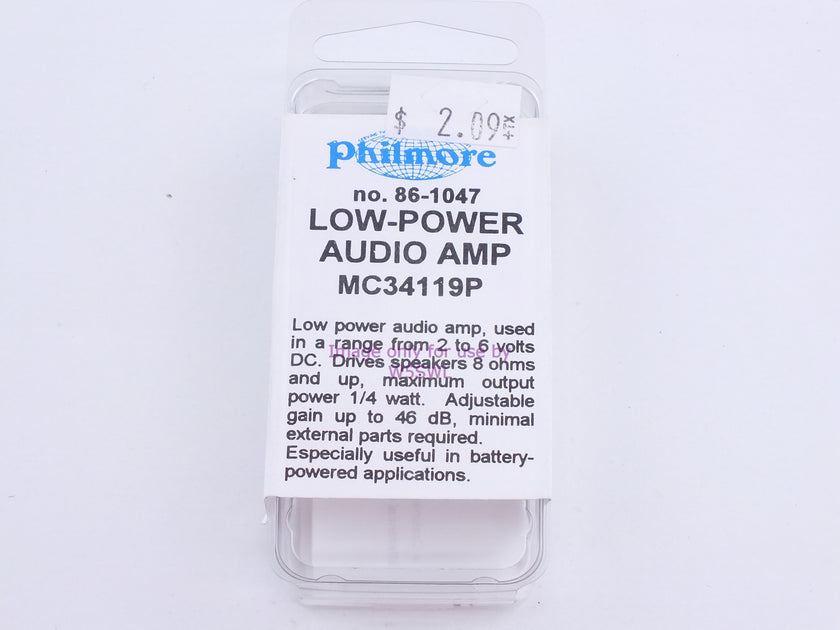 Philmore 86-1047 Low-Power Audio AMP MC34119P (bin67) | Dave's Hobby ...