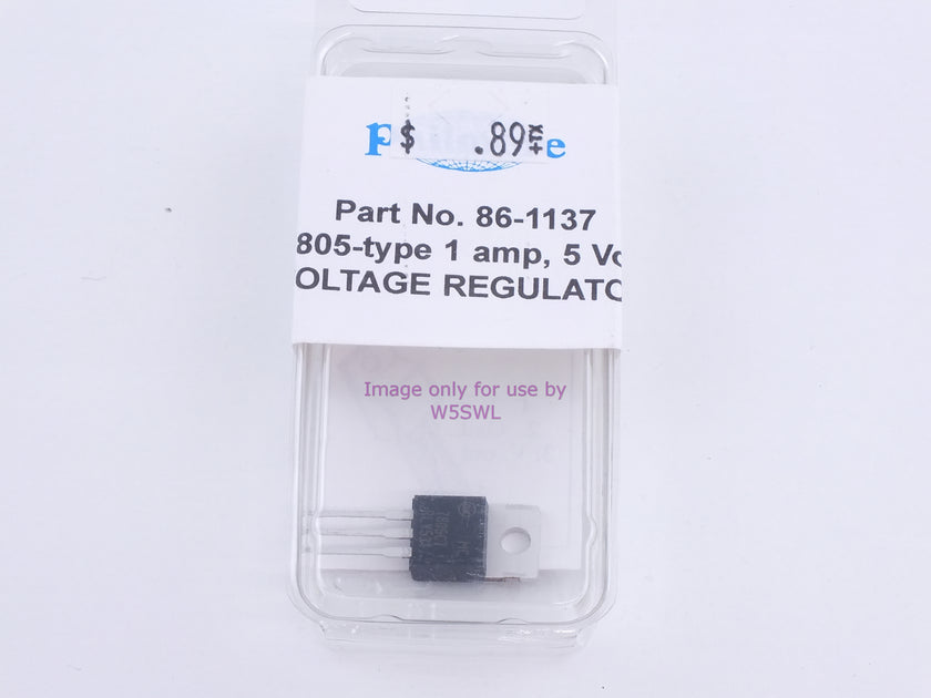 Philmore 86-1137 7805-Type 1 Amp, 5 Volt Voltage Regulator (bin74 ...