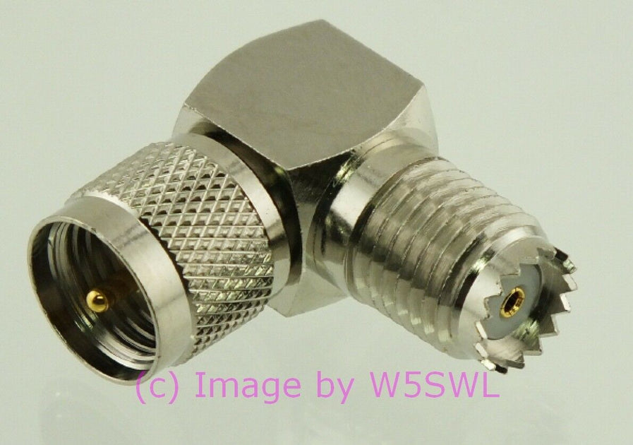 W5SWL Brand Mini-UHF Coax Connector Right Angle 90 Degree Elbow Adapter ...